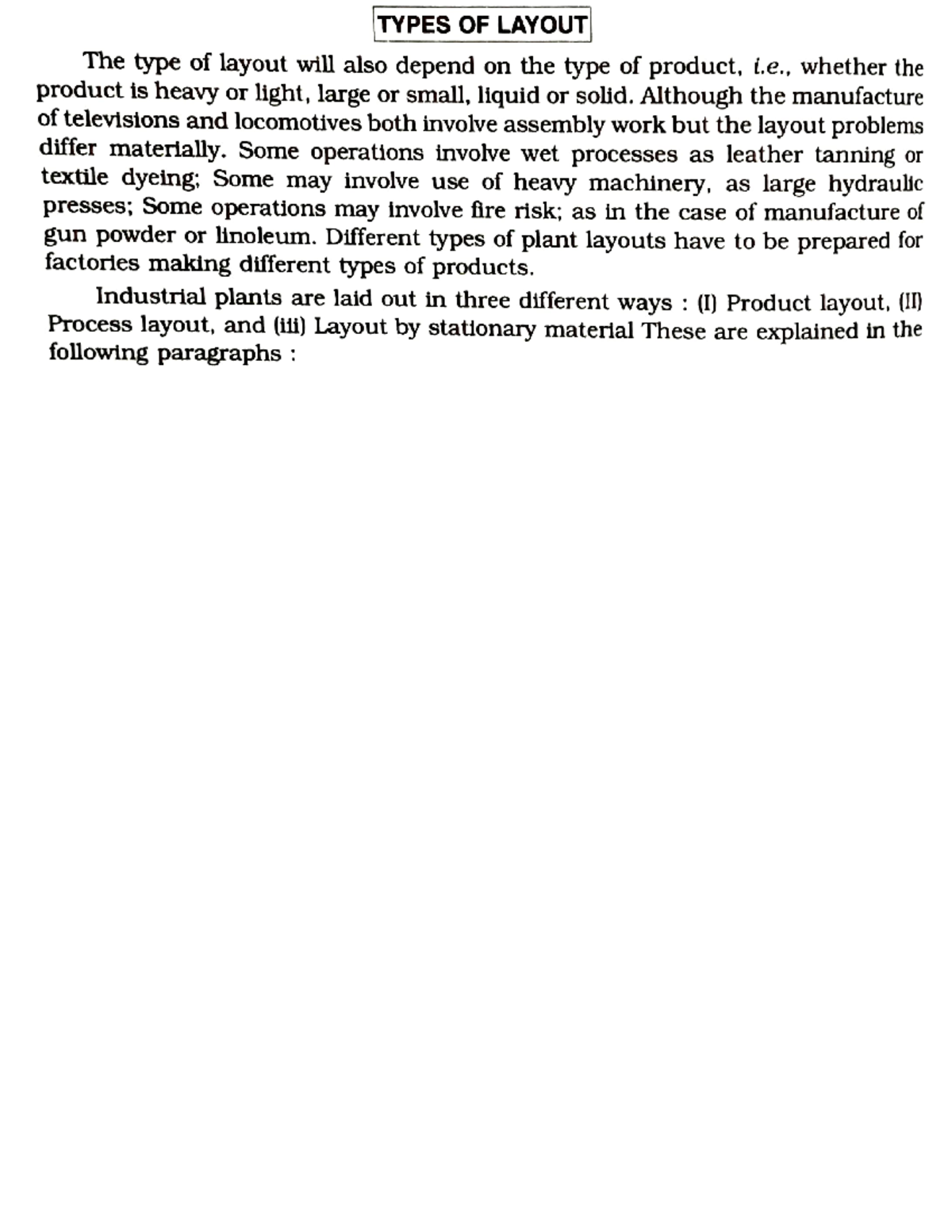 Types of layout - Amazing notes. - Bachelor of Commerce - Studocu