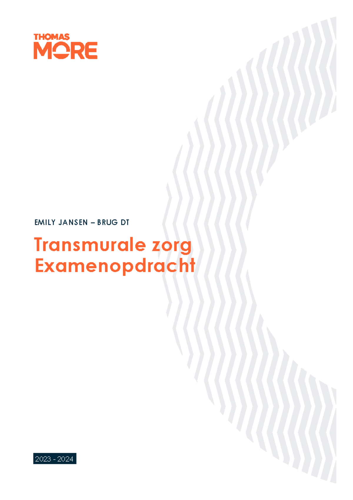 Examenopdracht transmurale zorg Emily Jansen - 2023 - 2024 EMILY JANSEN ...