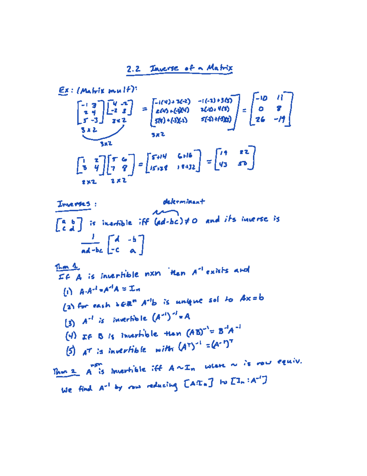 THe inverse of a matrix - matrix ma thurseofama EDE fits it t 7 f ...