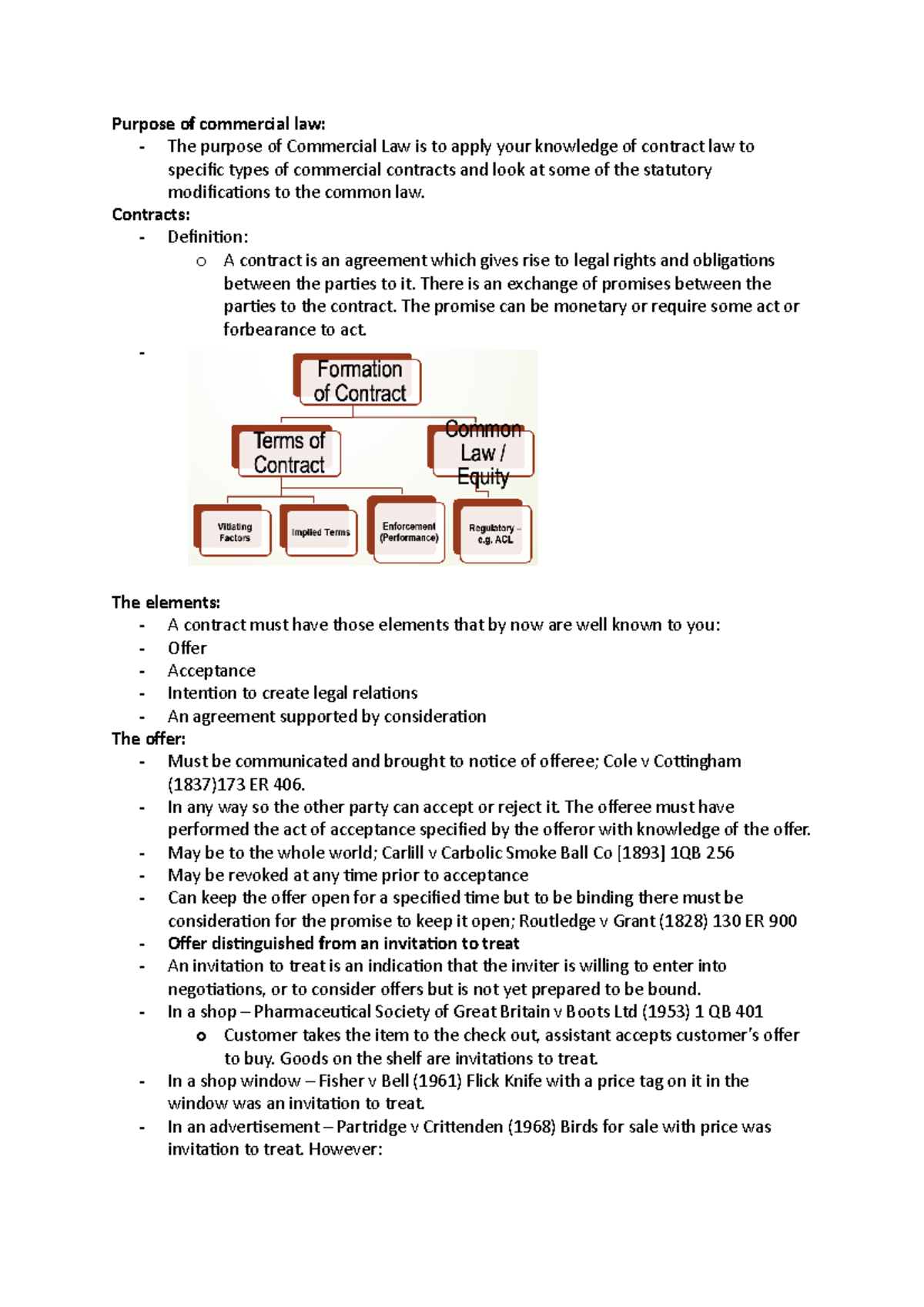 Notes - Purpose of commercial law: The purpose of Commercial Law is to ...