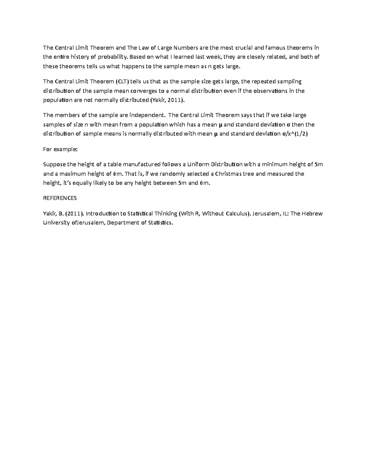 Disc stat 8 - Introduction to statistics discussion assignment unit 8 ...