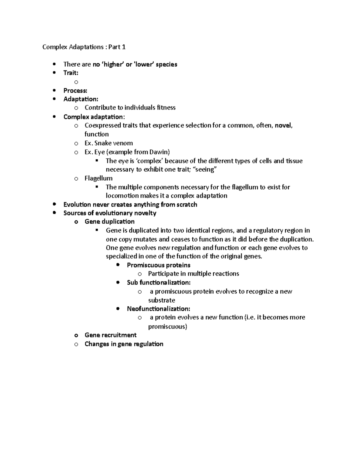 Complex Adaptations - Material - Complex Adaptations : Part 1 There are ...