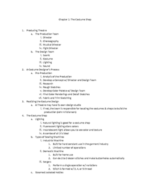 Chapter 5 Notes pt.1 and 2 - Ch. 5 Notes Costume Construction Sewing ...