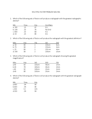 Magnification Worksheet - Magnification Worksheet Image Size SID SOD ...