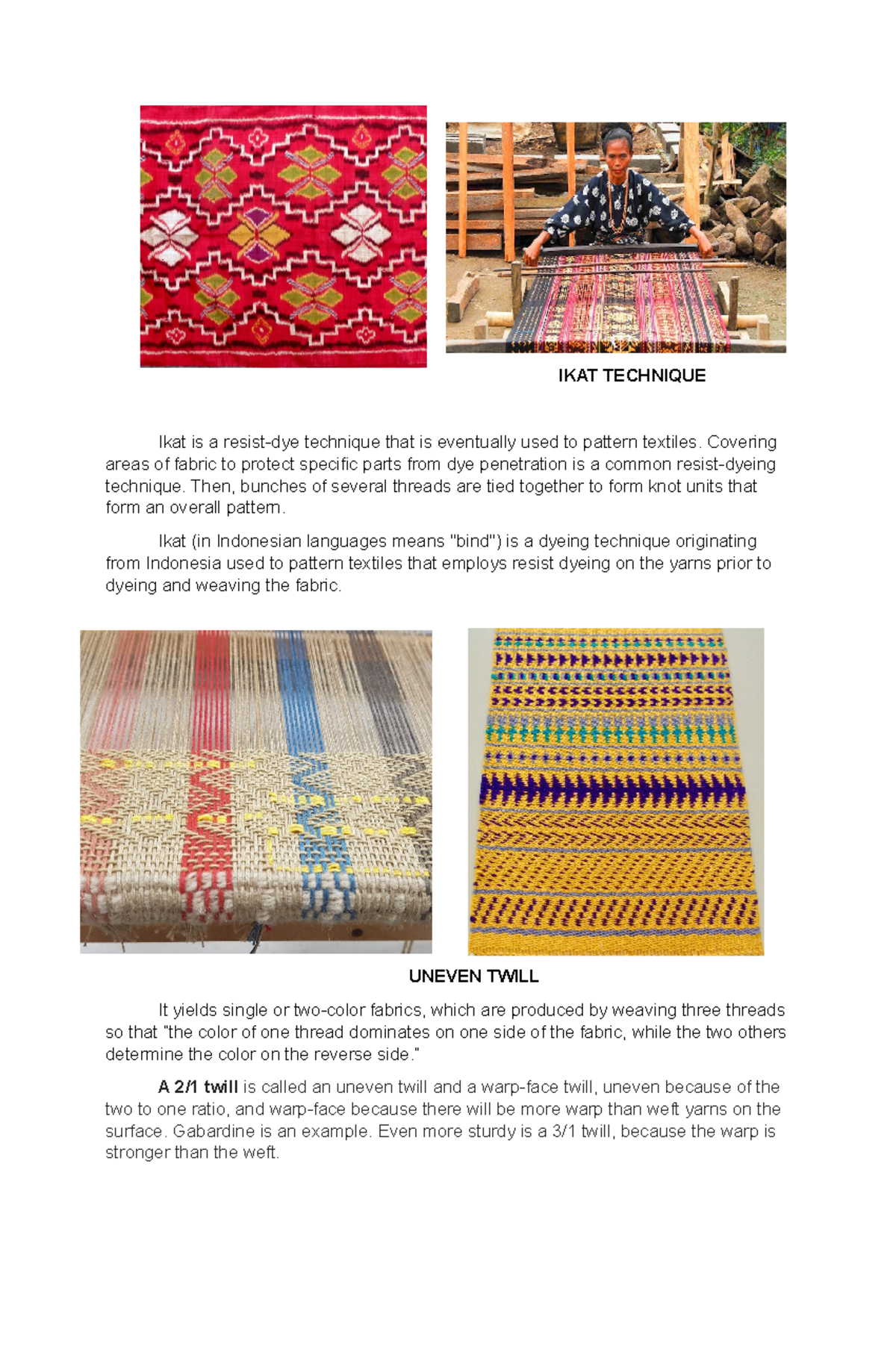 IKAT Technique - project - IKAT TECHNIQUE Ikat is a resist-dye ...