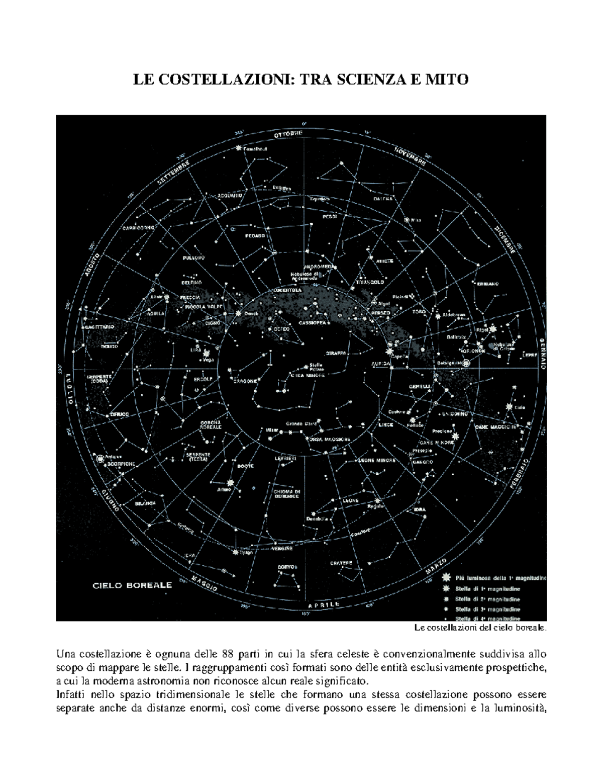 Costellazioni- tra scienza e mito - LE COSTELLAZIONI: TRA SCIENZA E MITO Le costellazioni del ...