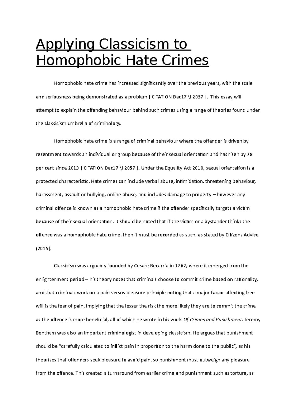 Assignment 1 - LGB hate crimes - Applying Classicism to Homophobic Hate ...