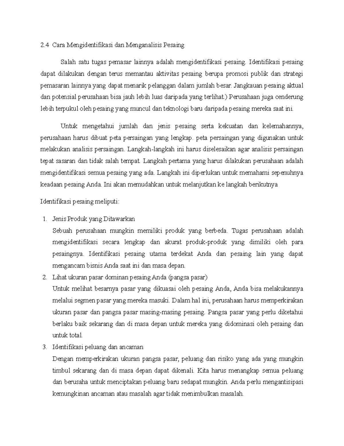 Mengidentifikasi dan Menganalisis Pesaing - Identifikasi pesaing dapat ...