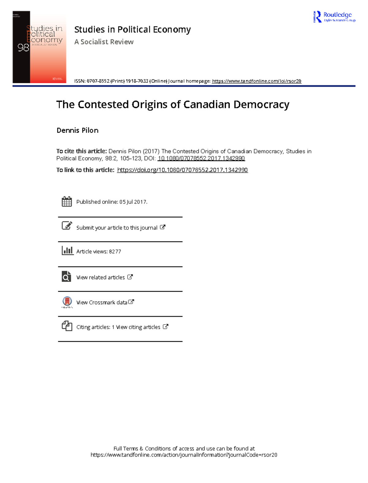 04 pilon 2017 reading for critical papers - Full Terms & Conditions of ...