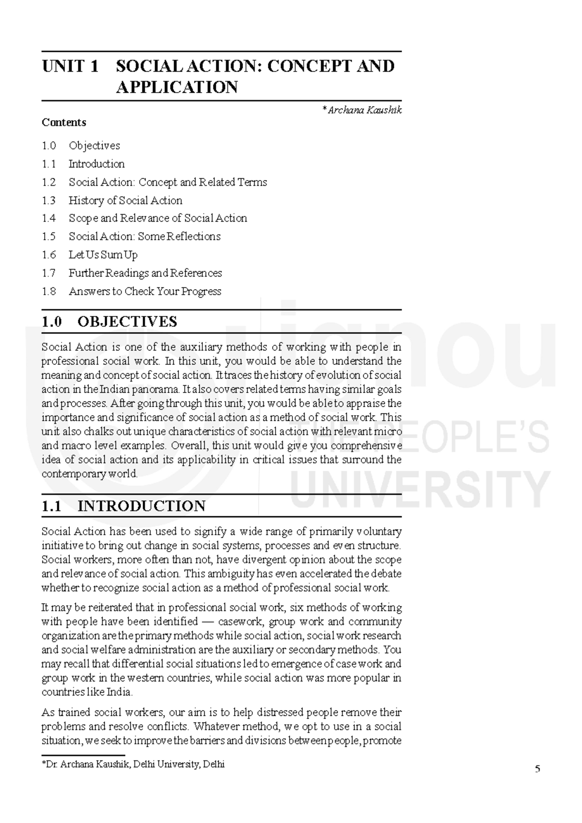 Unit1 - Social Action: UNIT 1 SOCIAL ACTION: CONCEPT AND Concept and ...