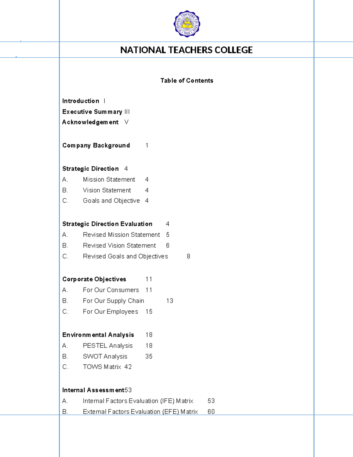 Table-of-contents - IT'S JUST A FILE - Table of Contents Introduction I ...