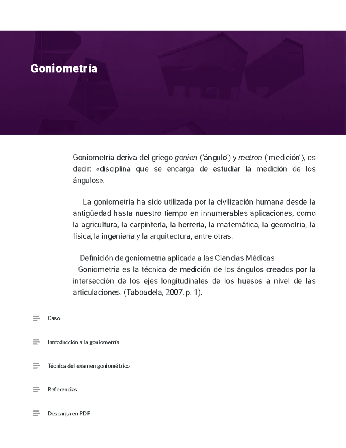 Módulo 2 - Lectura 3 removed - Goniometría deriva del griego gonion ...