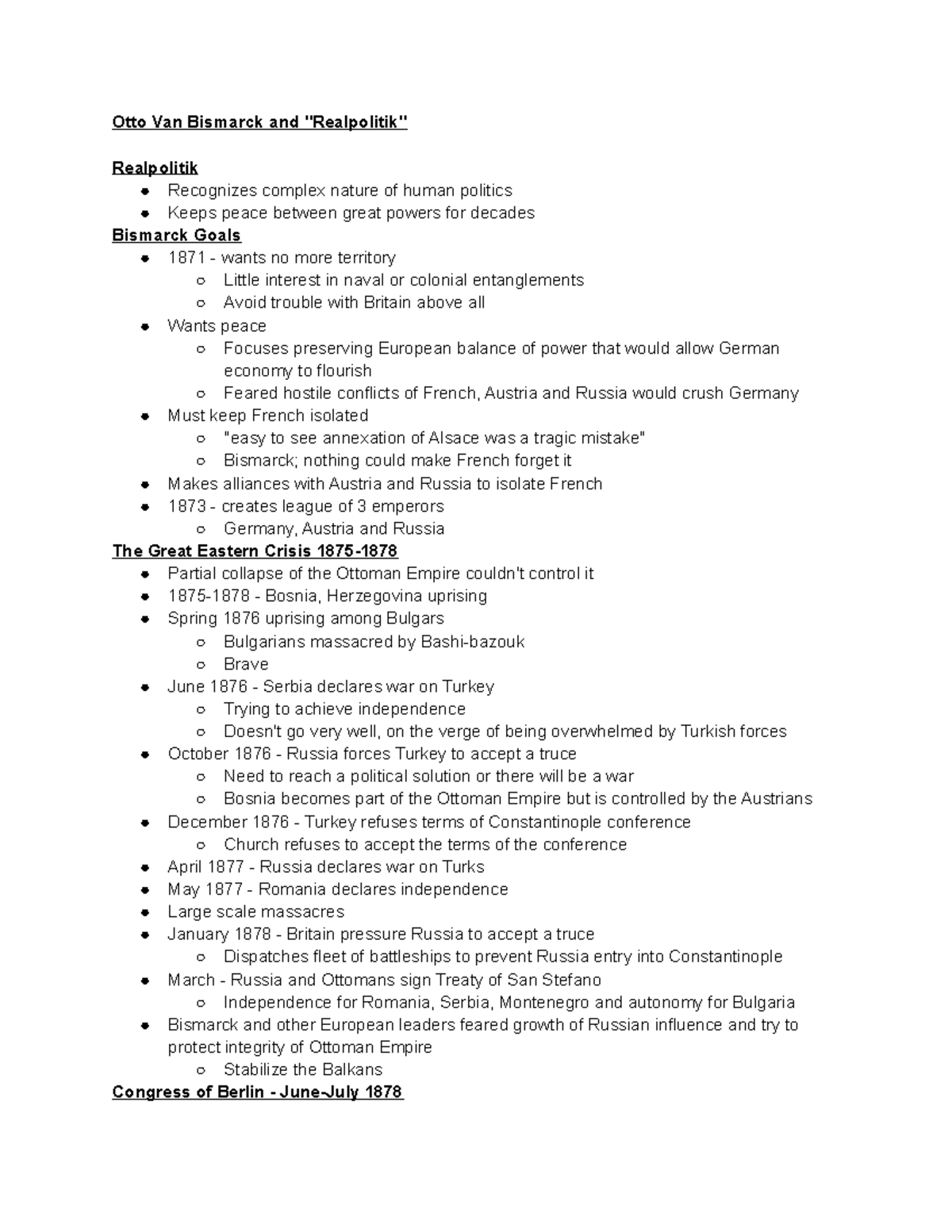 Lecture 13 and 14 - The Emergence of the European Alliance System ...