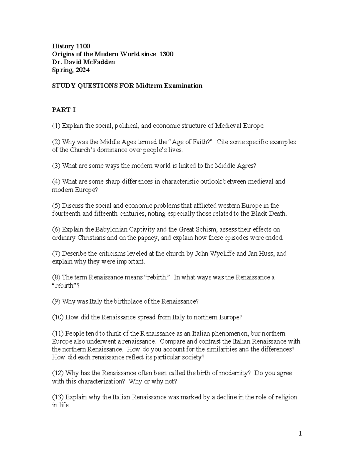 HI1100SQMTspr 24 - Sdjdjs - History 1100 Origins of the Modern World ...