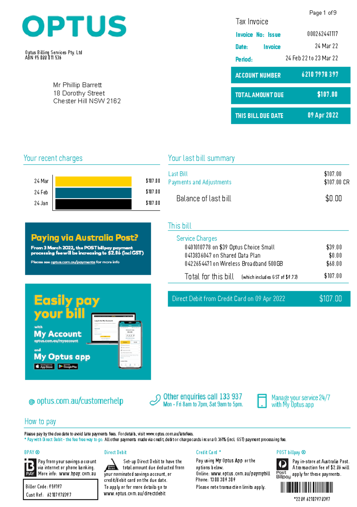 My-bill backup - kb,j mnbkj - Page 1 of 9 Optus Billing Services Pty ...