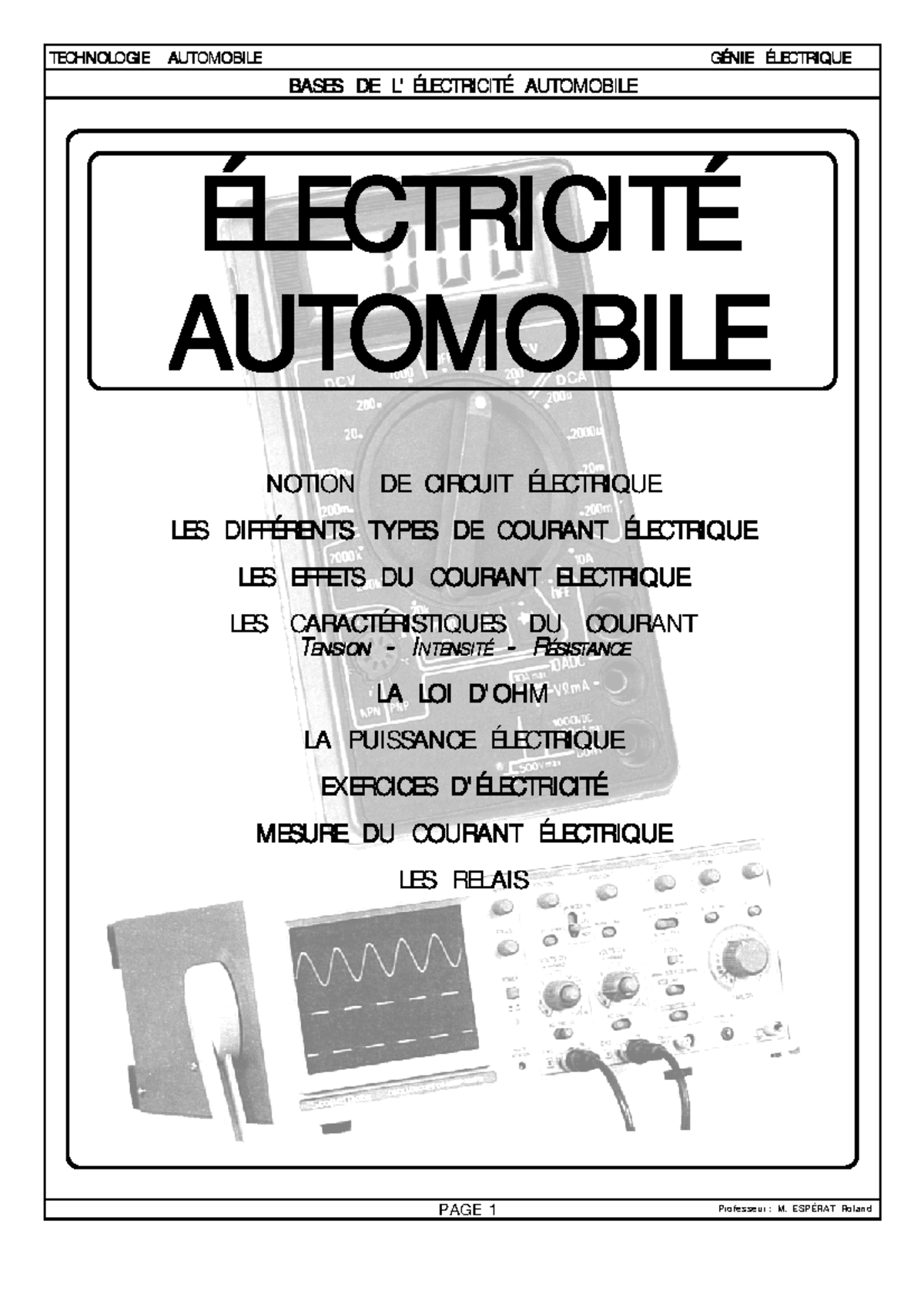 Bases de l x27 electricite automobile - BASESBASESBASESBASESBASES ...