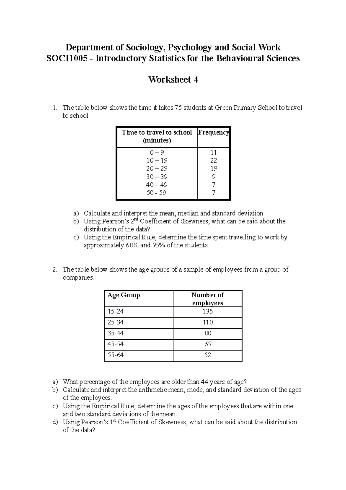 Worksheet 4 - Questions for practice - Department of Sociology ...