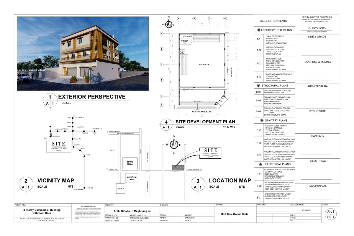 A-1 6.42.42 PM - for computations only - EXTERIOR PERSPECTIVE VICINITY MAP SCALE NTS A 1 2 A 1 ...