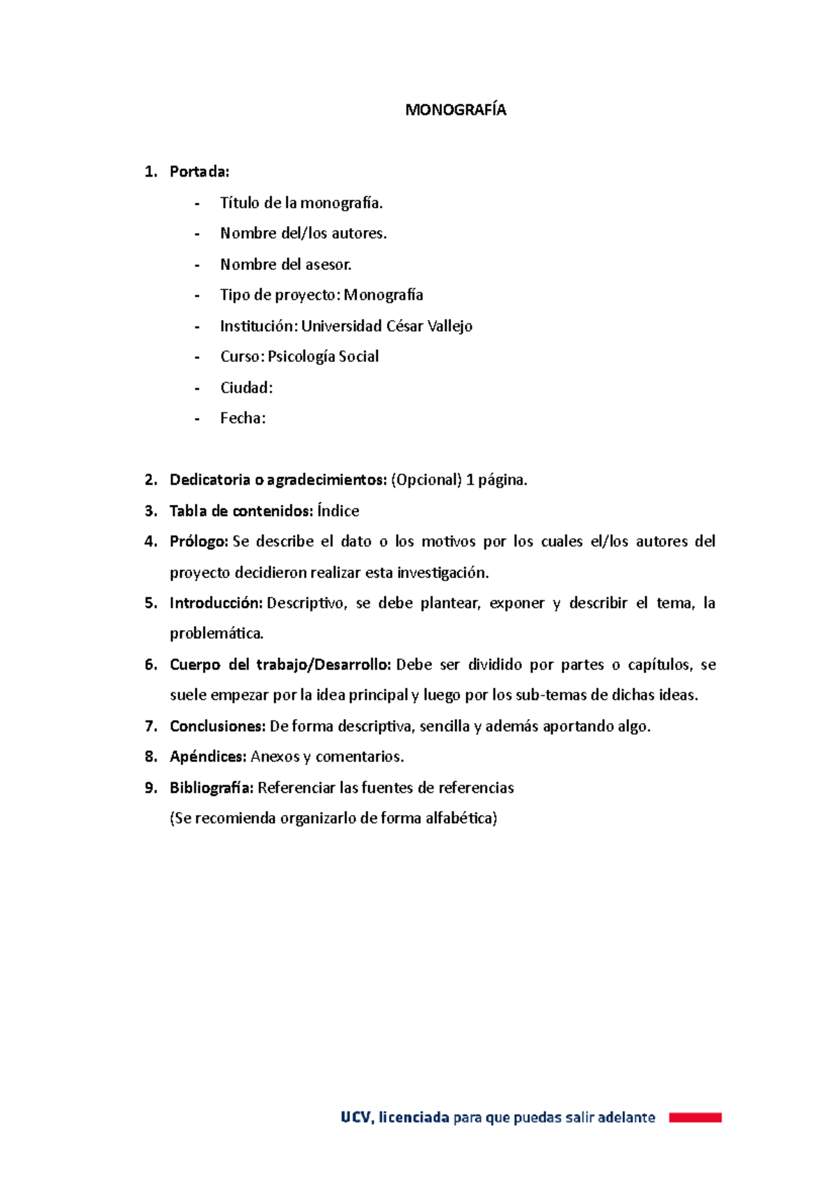 Formato DE Monografía - ......... - MONOGRAFÍA Portada: Título de la ...