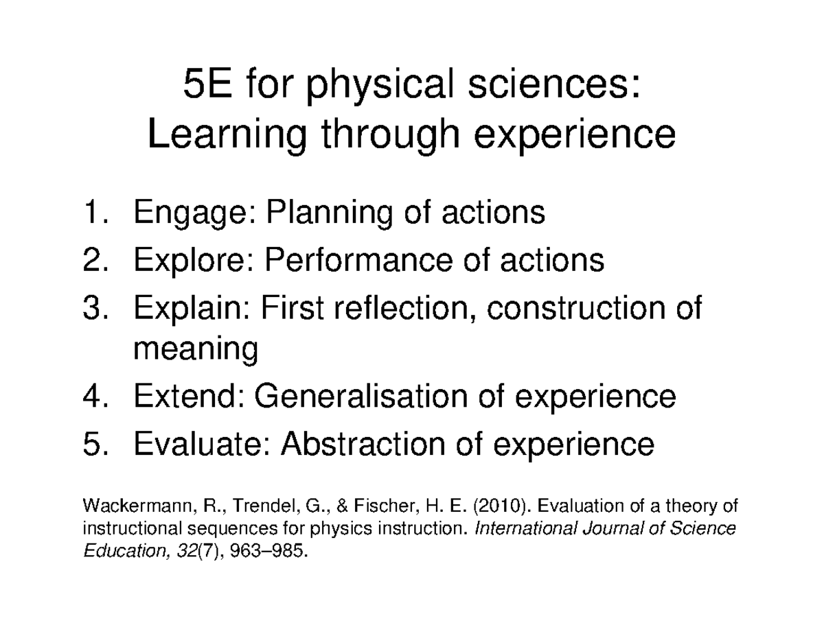 5E templates - frog - 5E for physical sciences: Learning through ...