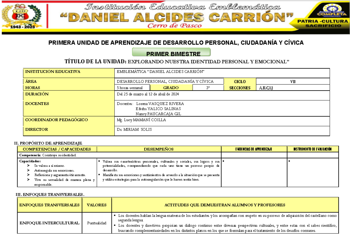 1ra. Unidad - INFORMACION DE EXAMEN - PRIMERA UNIDAD DE APRENDIZAJE DE ...