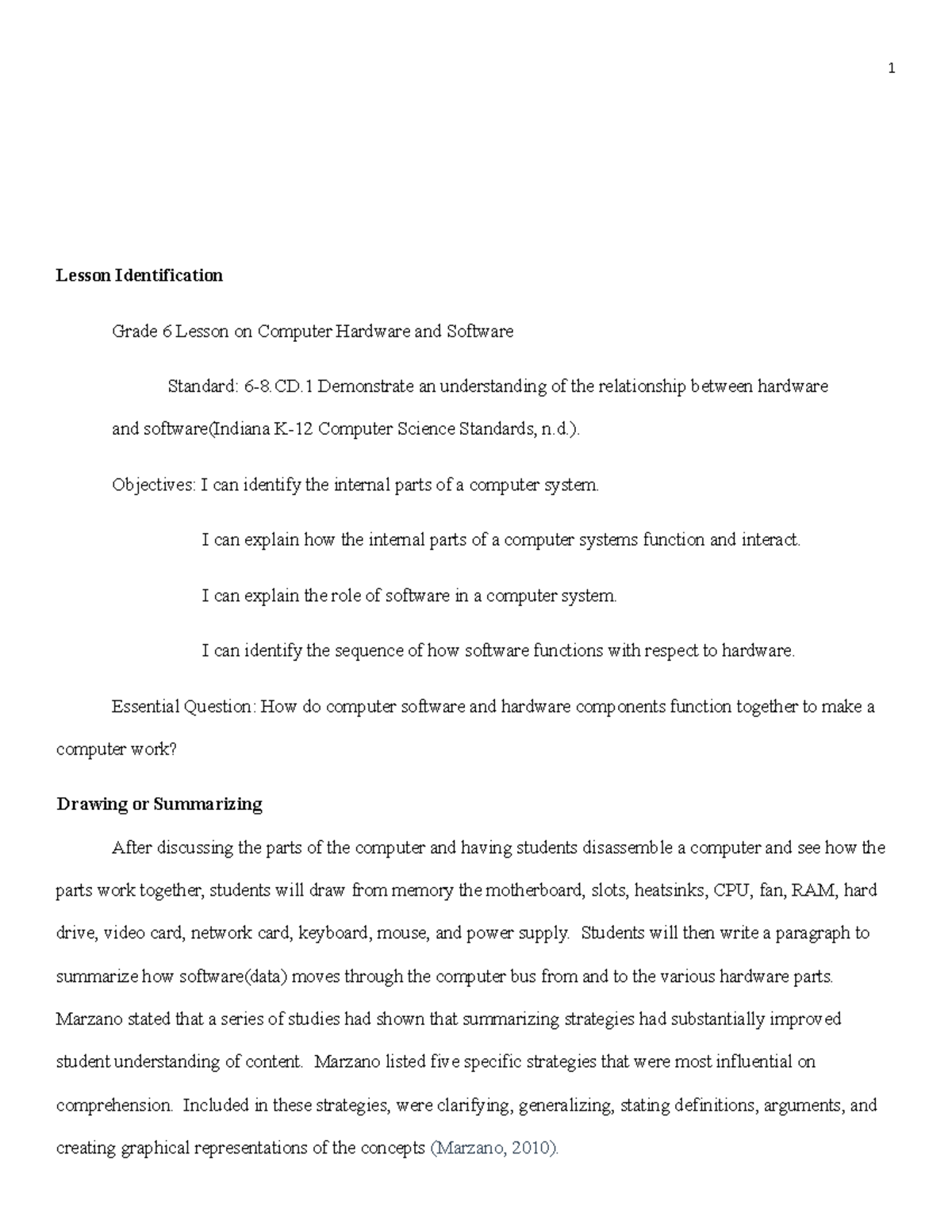 D186Task3 Learning as a Science - Lesson Identification Grade 6 Lesson ...