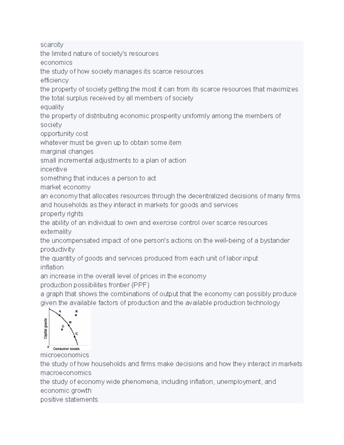 Econ 1100 notes pt 1 - scarcity the limited nature of society's ...