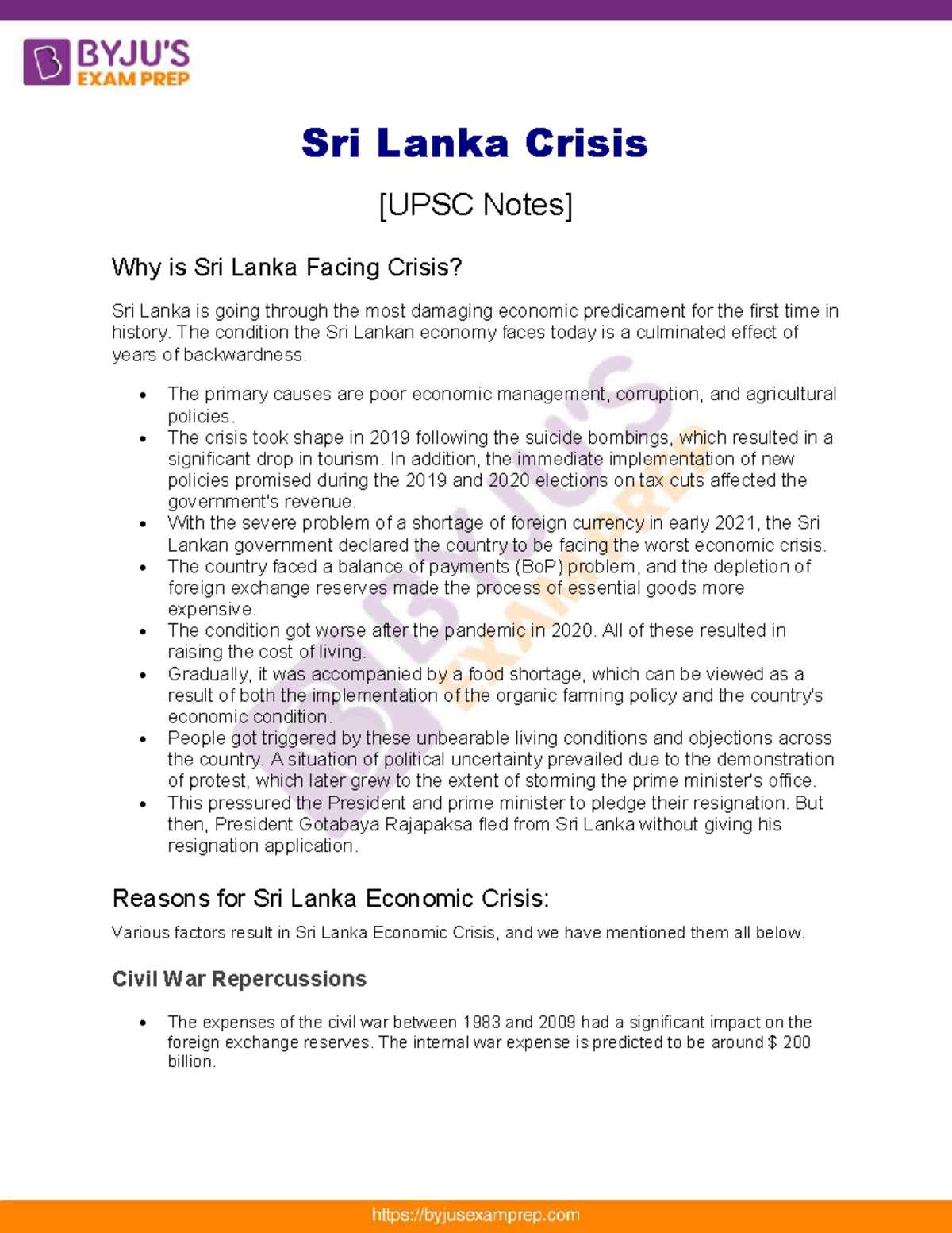 Sri lanka crisis upsc notes 88 - Sri Lanka Crisis [UPSC Notes] Why is ...