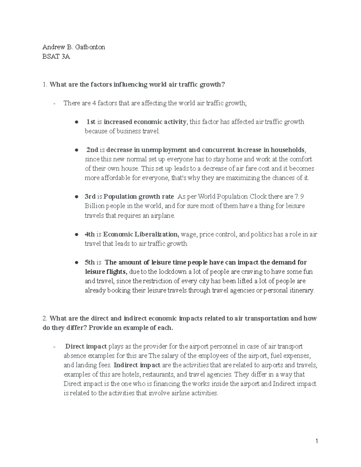 Assignment 1 Gatbonton - Andrew B. Gatbonton BSAT 3A What are the ...