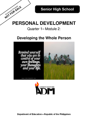 Personal Development Q1 Mod-3 Developmental Tasks According To ...