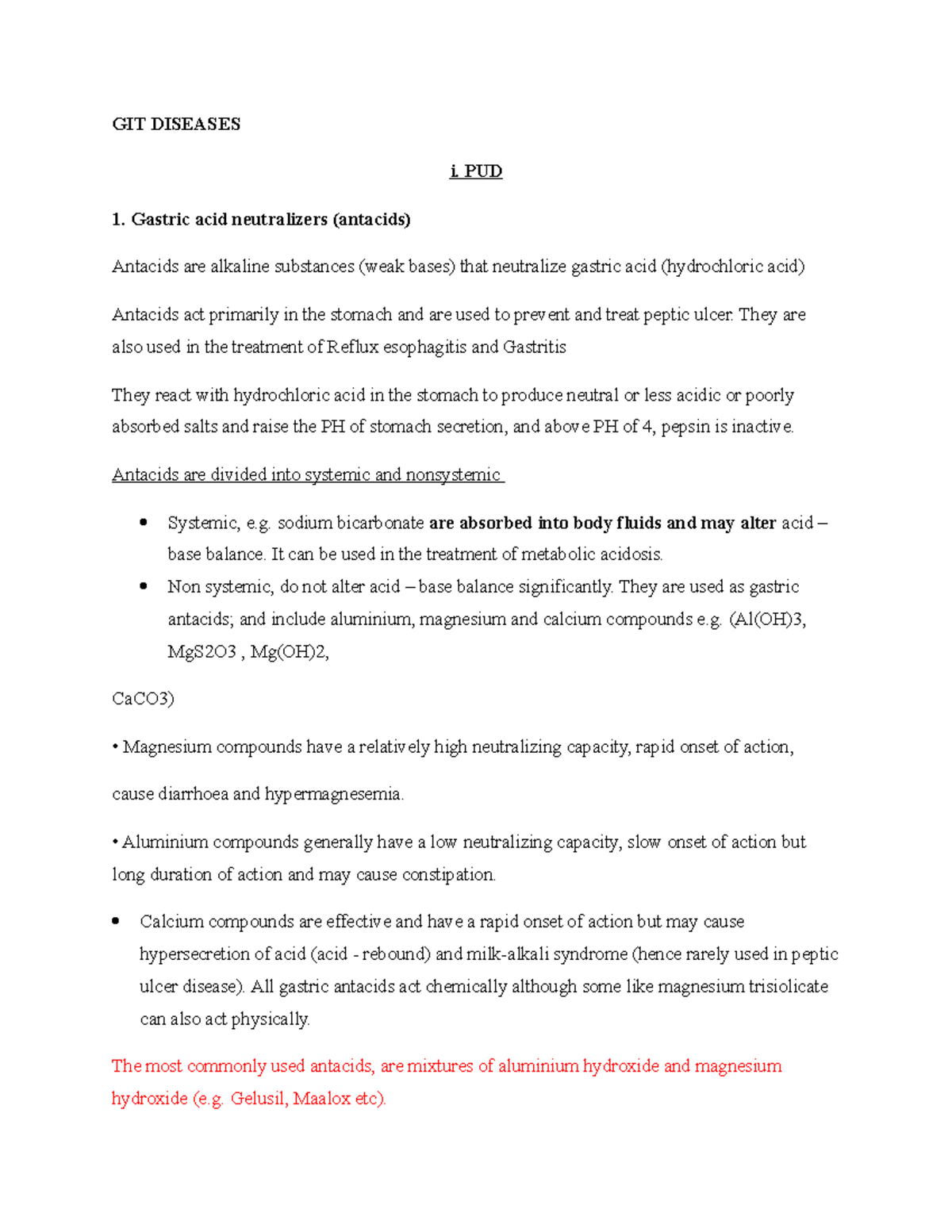 GIT Diseases drugs - Brief notes on drug used in git conditions - GIT ...