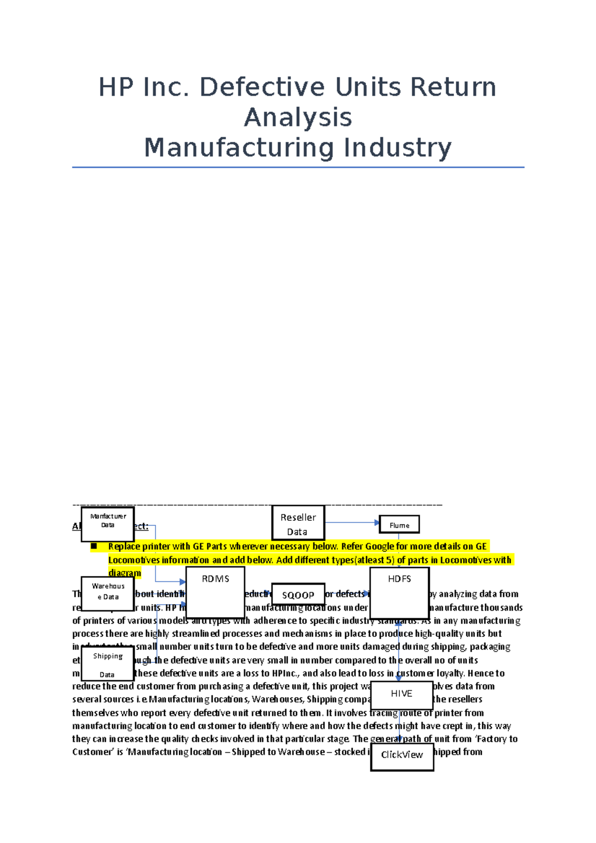GE Locomotive Parts Project - Defective Units Anlaysis - HP Inc ...