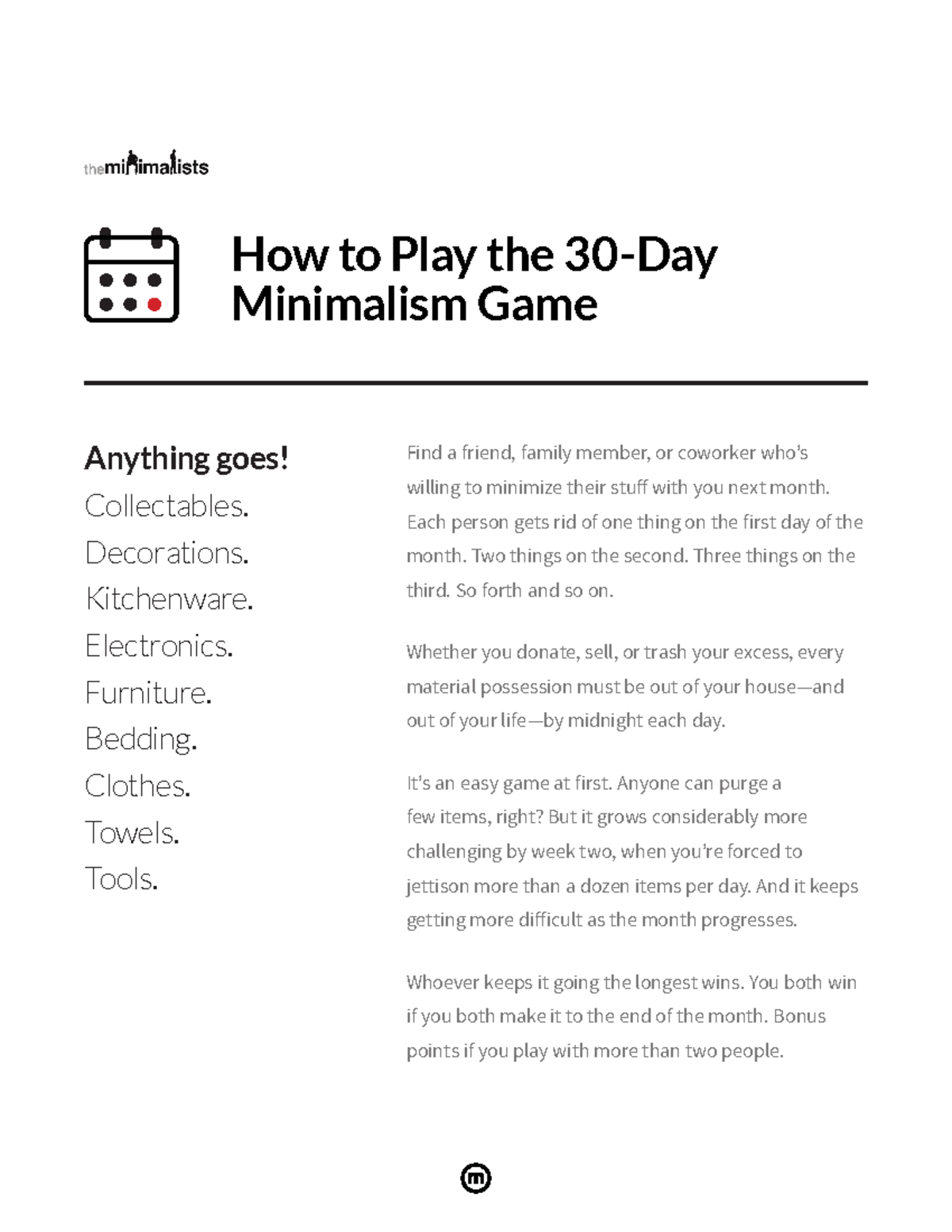 30 Day Mins Game - Find a friend, family member, or coworker who’s ...