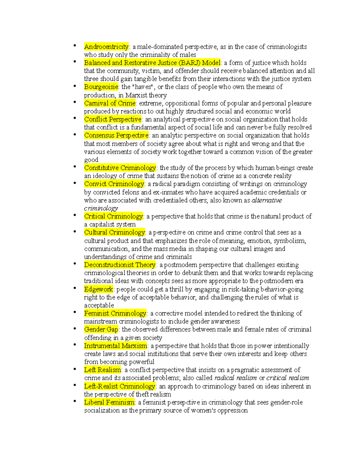 Ch. 9 Vocab - Androcentricity: a male-dominated perspective, as in the ...