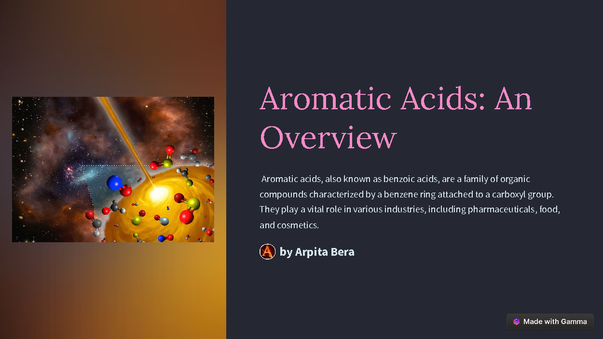 Aromatic Acids An Overview - Aromatic Acids: An Overview Aromatic acids ...