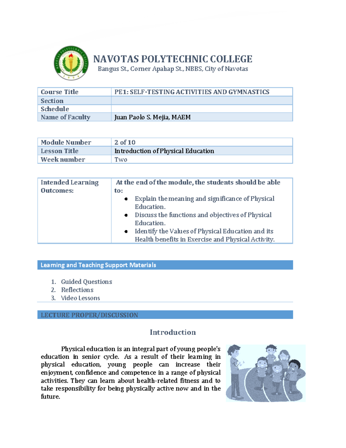 STAG-Module 1 - Helpful - NAVOTAS POLYTECHNIC COLLEGE Bangus St., Corner Apahap St., NBBS, City ...