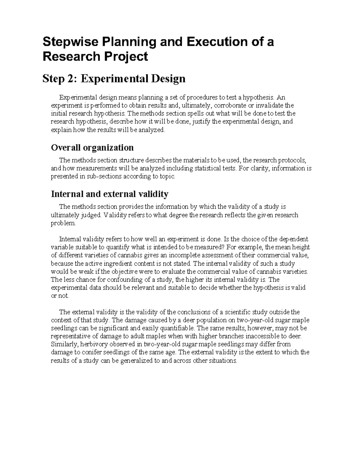 Stepwise Research Project Step2 - Stepwise Planning and Execution of a ...