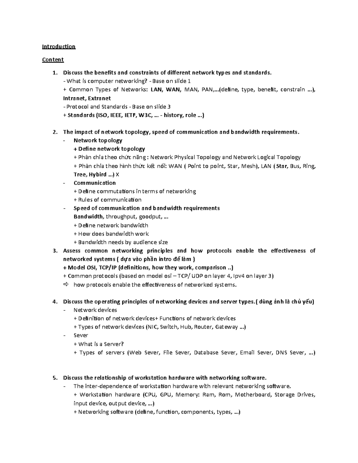 Guideline asm - Introduction Content 1. Discuss the benefits and ...