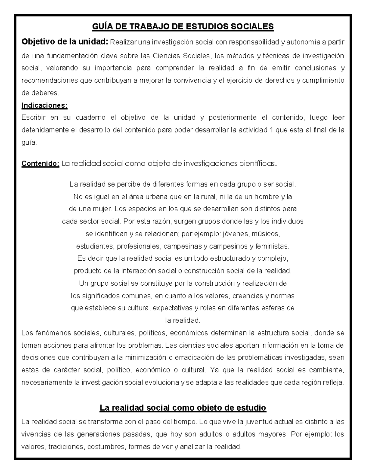 GUÍA DE Trabajo DE Estudios Sociales - GUÍA DE TRABAJO DE ESTUDIOS ...