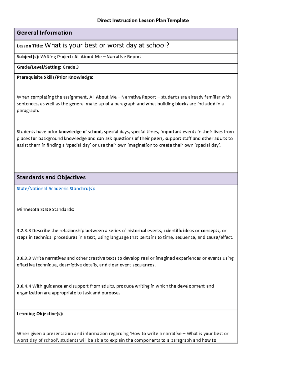 3rd Grade Lesson Plan - C365 - WGU - Studocu