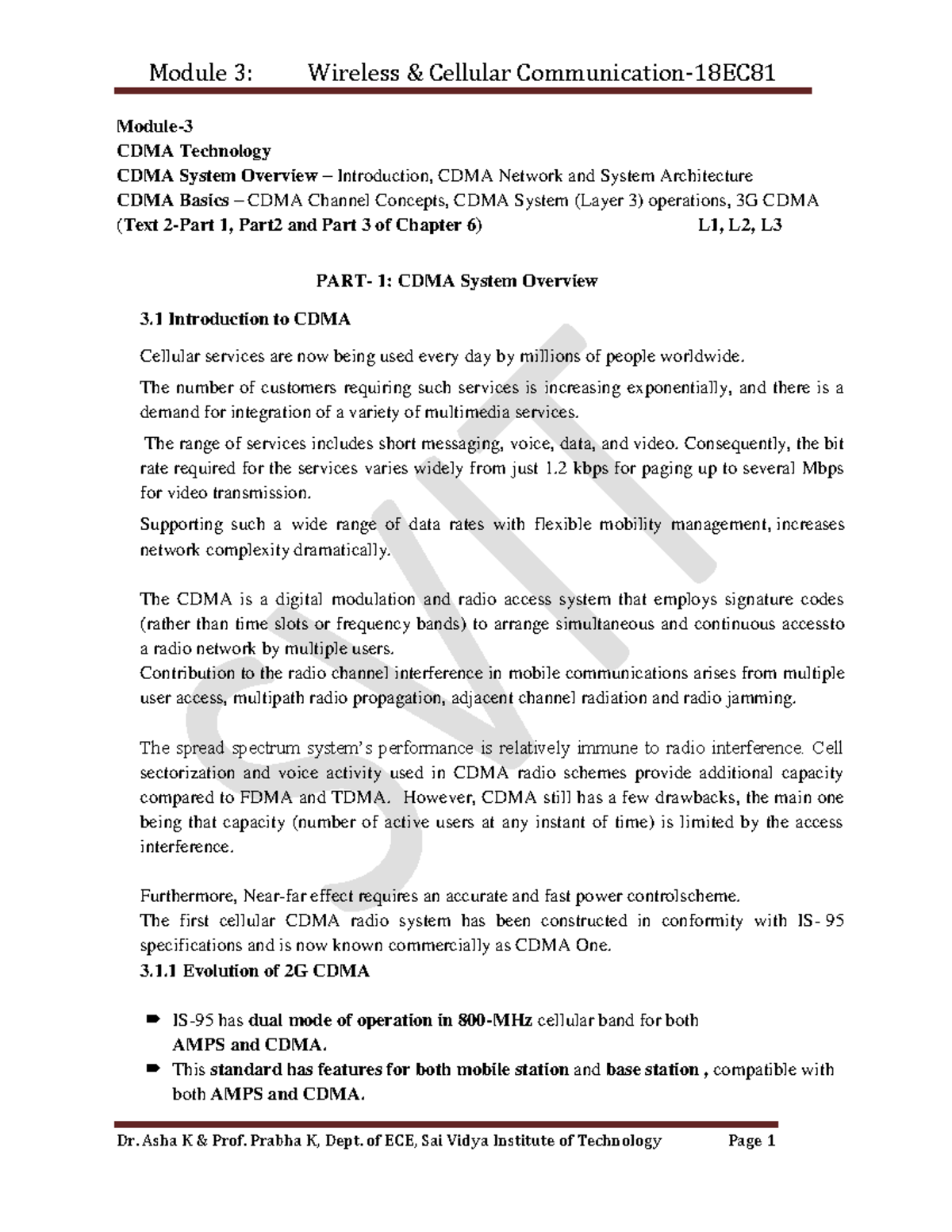 CDMA NEW Module 3 WCC - Study material - Module- CDMA Technology CDMA ...