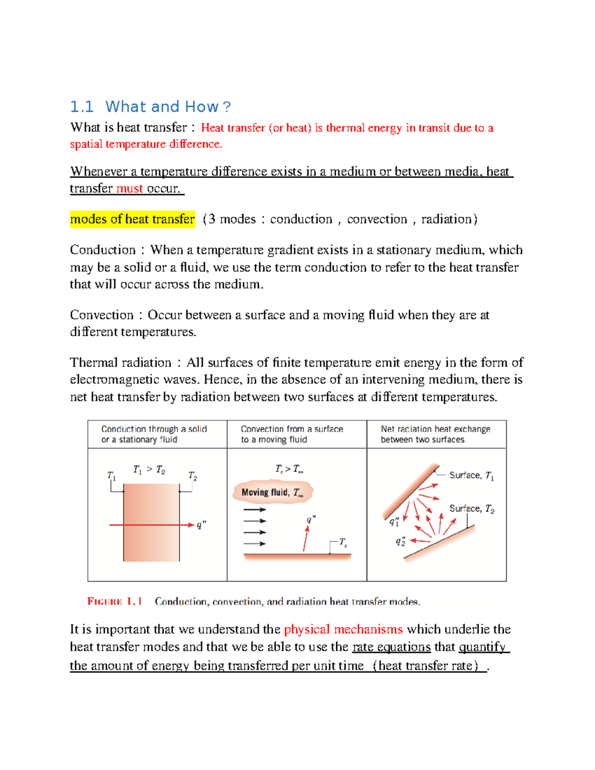 Chapter 1-Introduction - 1 What and What is heat transfer (or heat) is ...