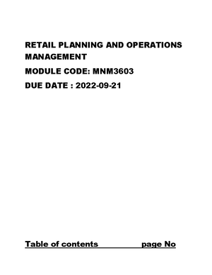 Assignment 02-1 - DUE DATE : MODULE CODE : MNM ASSIGNMENT 01 Shoprite Holdings is the largest ...