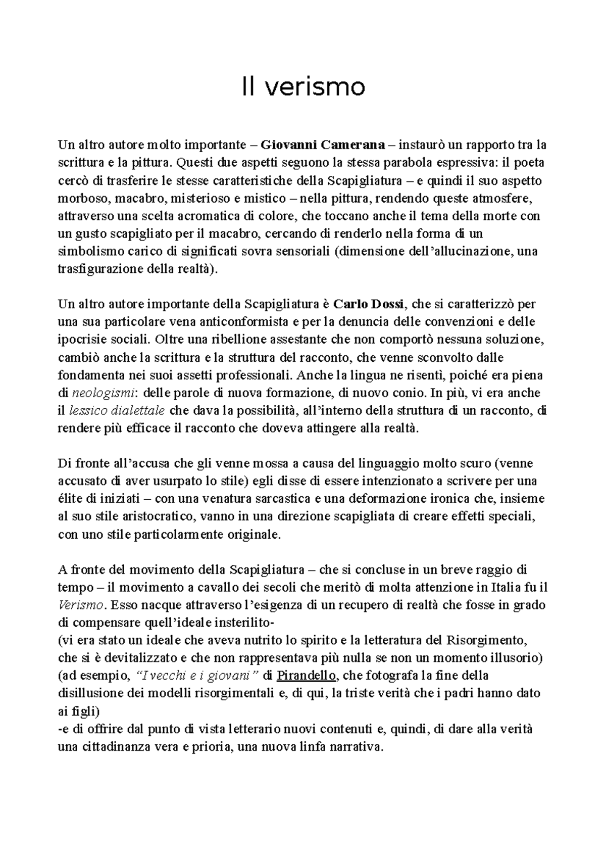 Il Verismo e Verga - Il verismo Un altro autore molto importante – Giovanni Camerana – instaurò ...