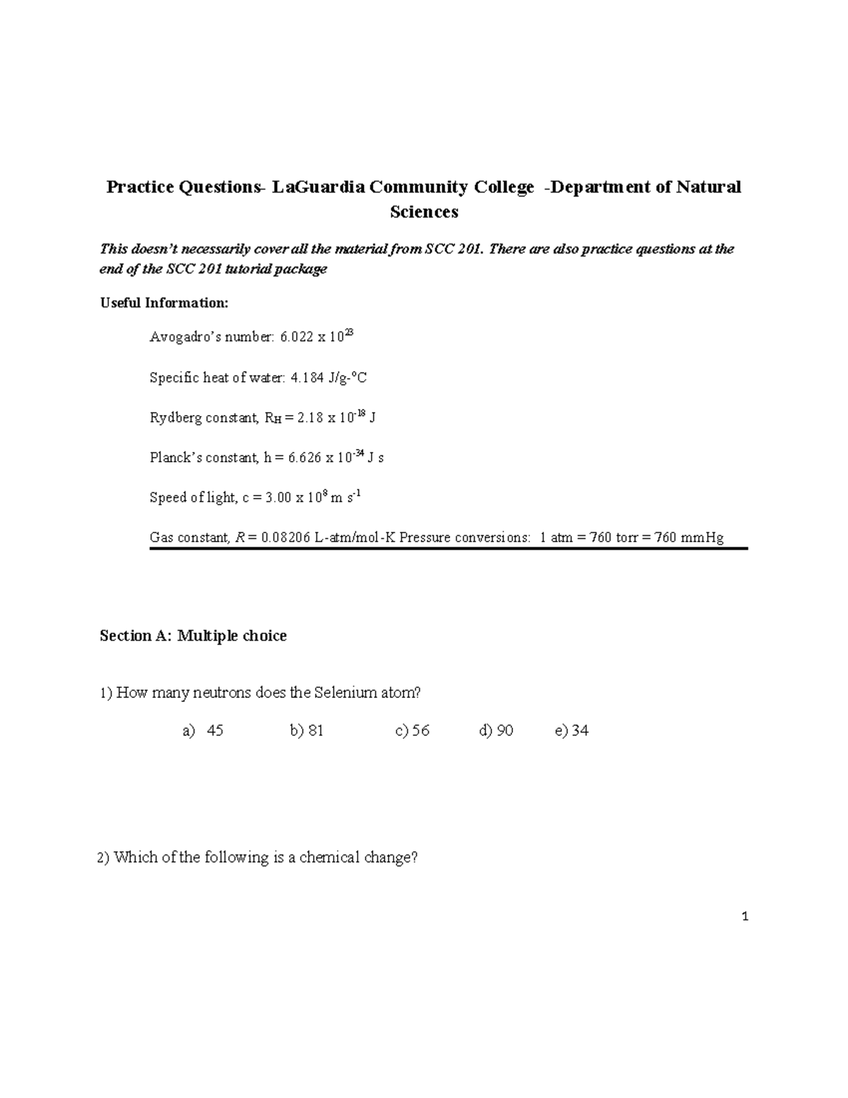 Some Practice SCC 201 Final Questions - Practice Questions- LaGuardia ...