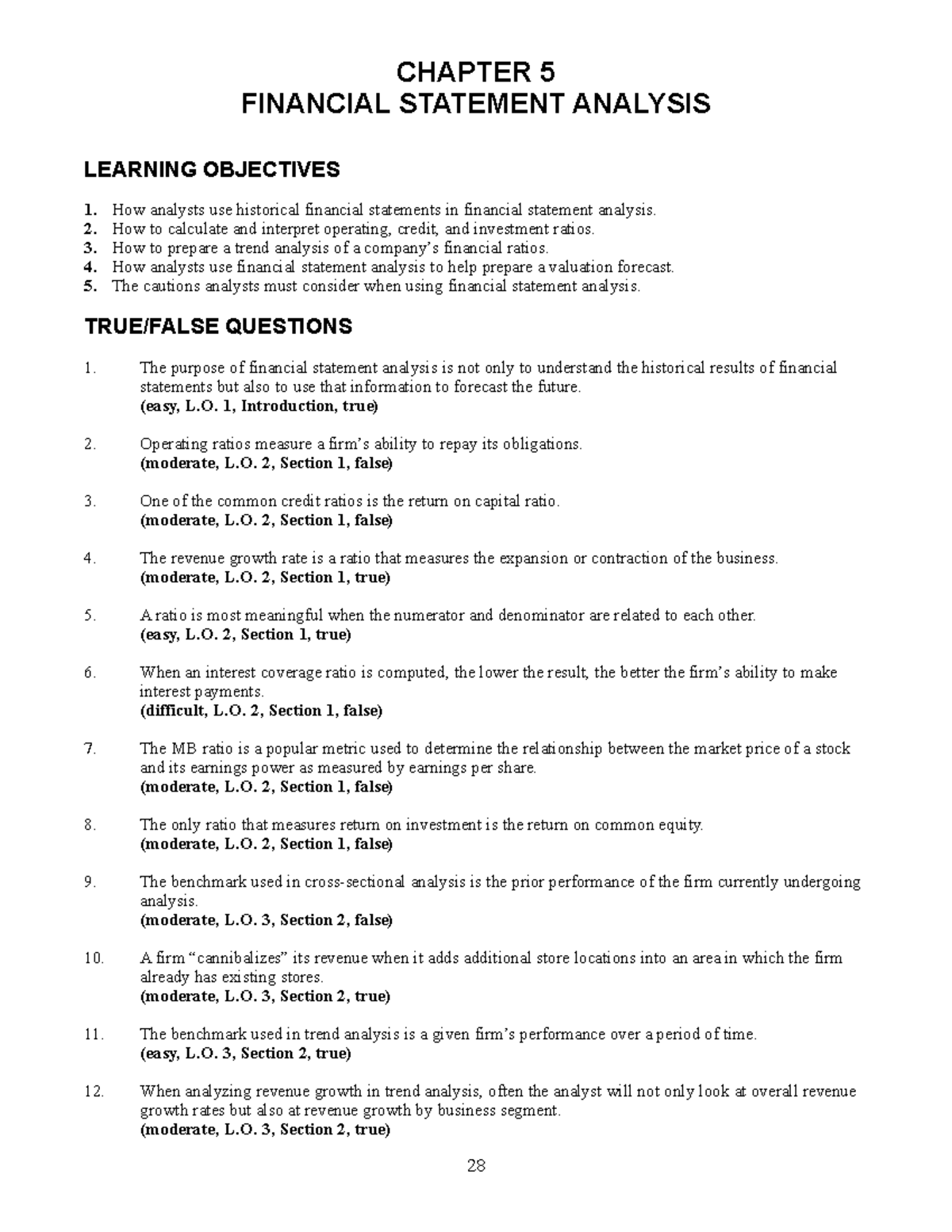 SD5-Financial Statement Analysis - CHAPTER 5 FINANCIAL STATEMENT ...