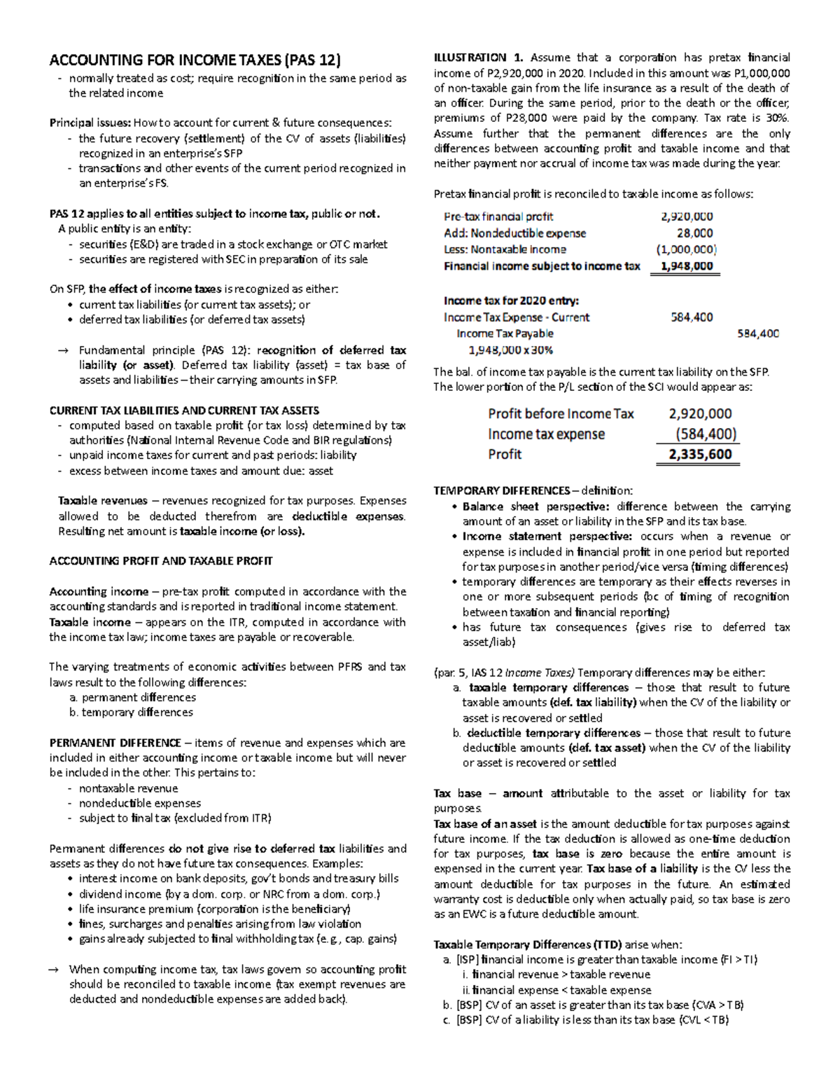 IA3 - Accounting for income taxes - ACCOUNTING FOR INCOME TAXES (PAS 12 ...