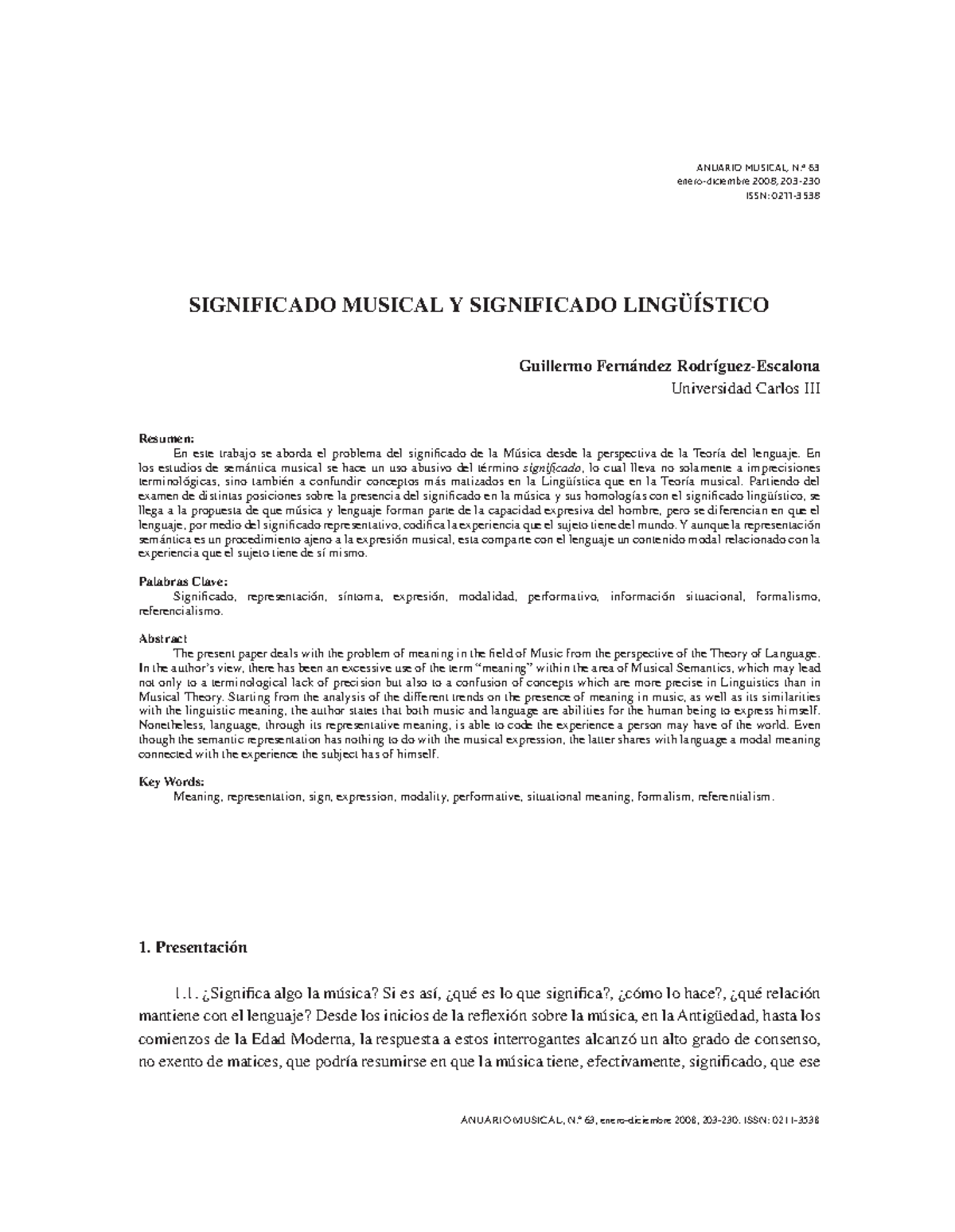 Significado musical y significado linguistico - SIGNIFICADO MUSICAL Y ...