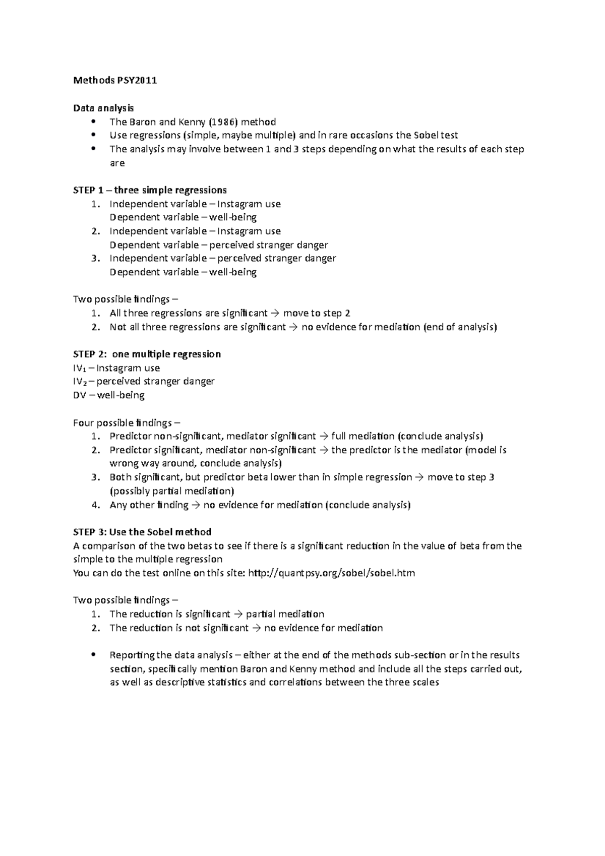 Lecture 8 - mediation analysis - Methods PSY Data analysis The Baron ...