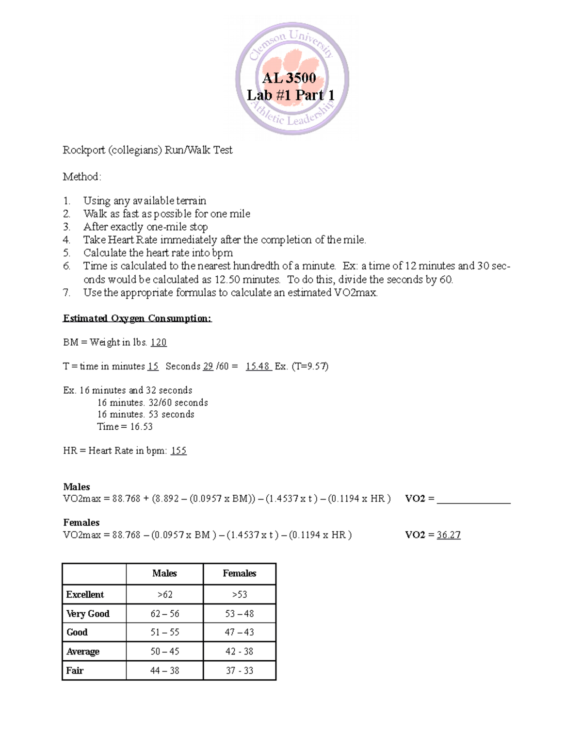 AL3500 Lab 1 - This is the complete Lab 1. - AL 3500 Lab #1 Part 1 Rockport (collegians) Run ...